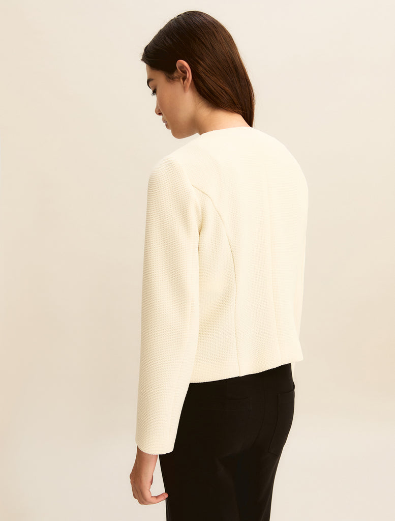 Cream Textured Knit Jacket– O Donnell Boutique
